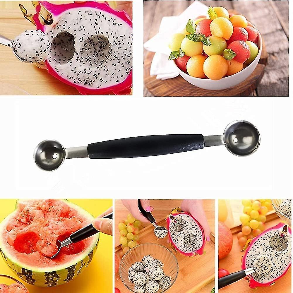 Double-sided Fruit Melon Spoon, 2 In 1 Stainless Steel Spoon Cutter 18 ...