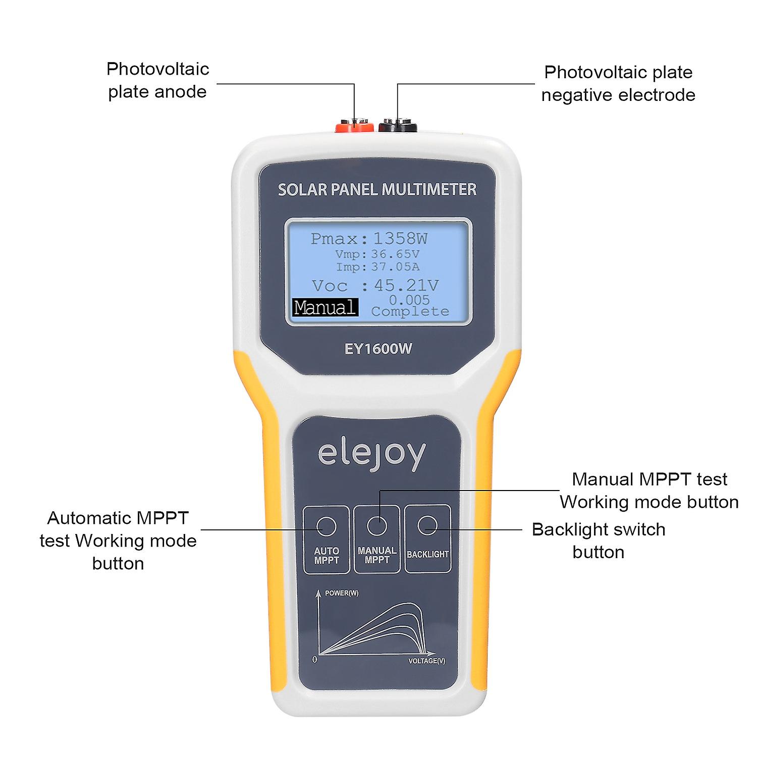 1600W Photovoltaic Panel Multimeter Solar Panel MPPT Tester Open ...
