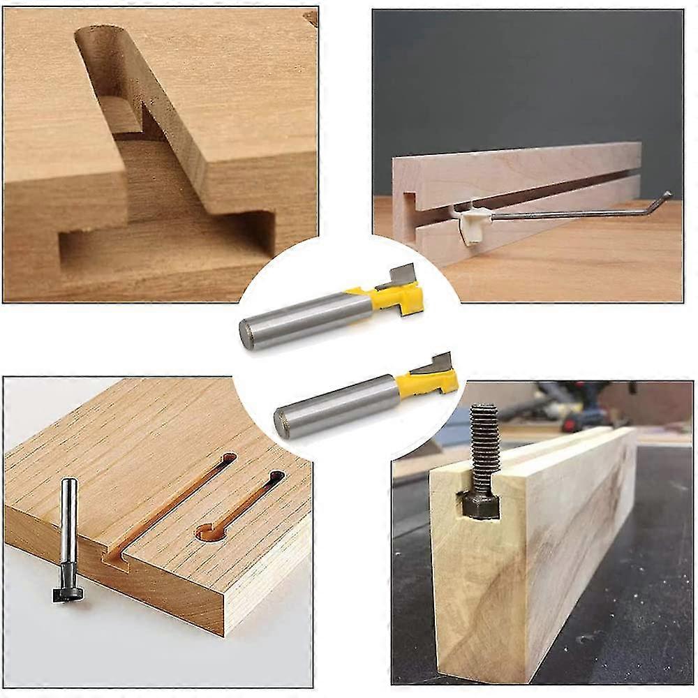 2PCS 8mm Shank T-Slot Milling Cutter Set Wood Cutting T-Slot Milling ...