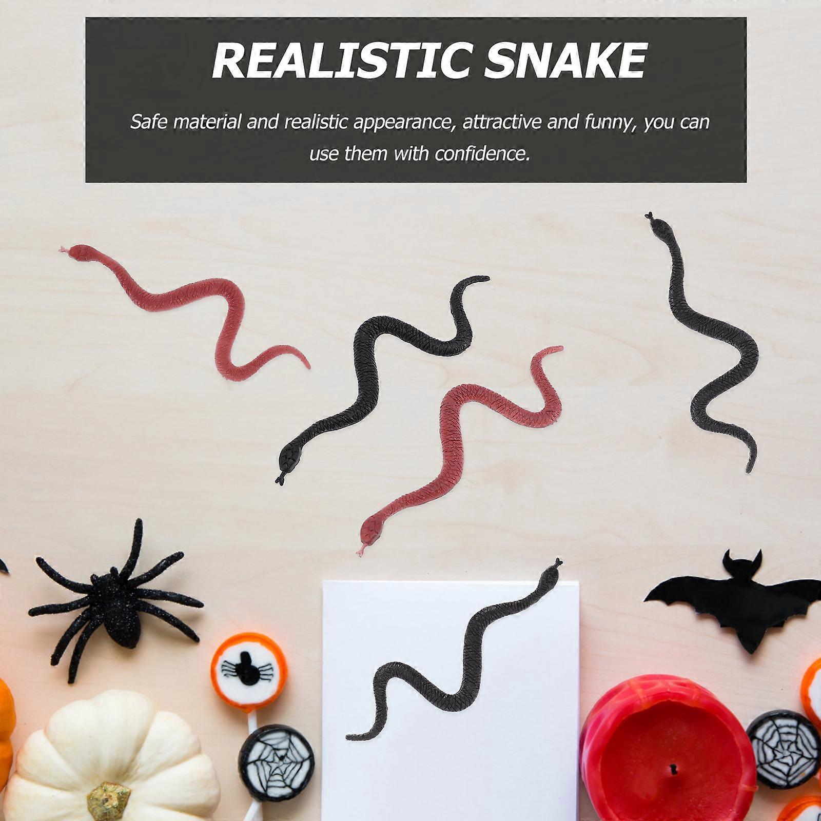 100pcs Fake Snakes Halloween Snakes Realistic Snake Toys Halloween ...