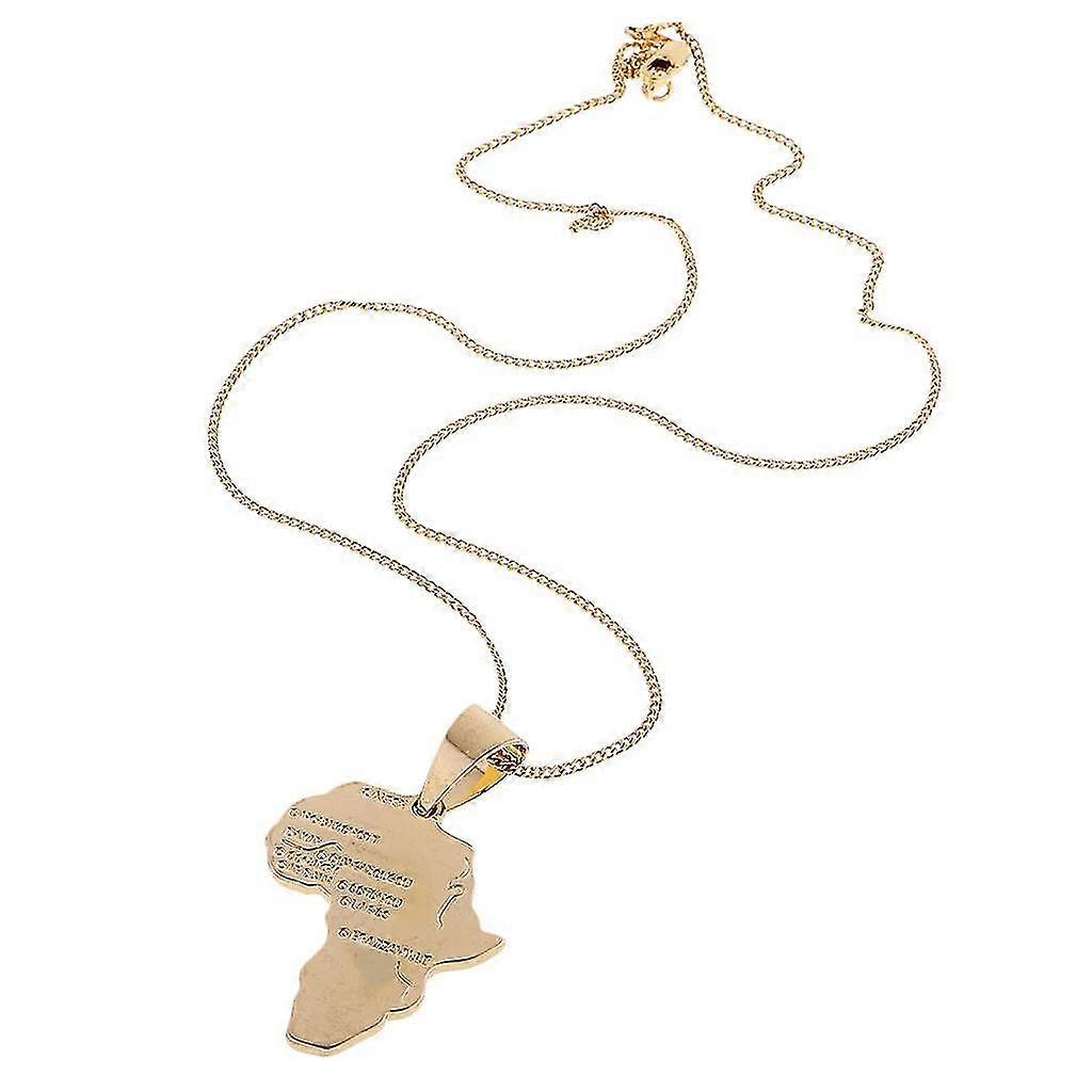 18k Africa Map Pendant Gold Plated Chain Necklace African Country ...