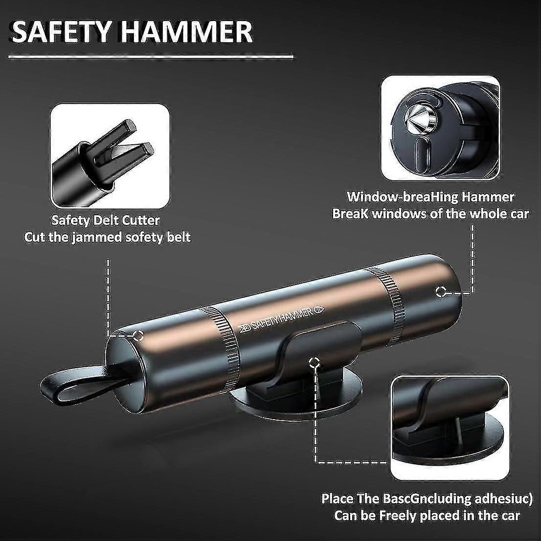 Safe Hammer, 2024 New Safe Hammer Glass Breaker Under Water, Car Hammer ...