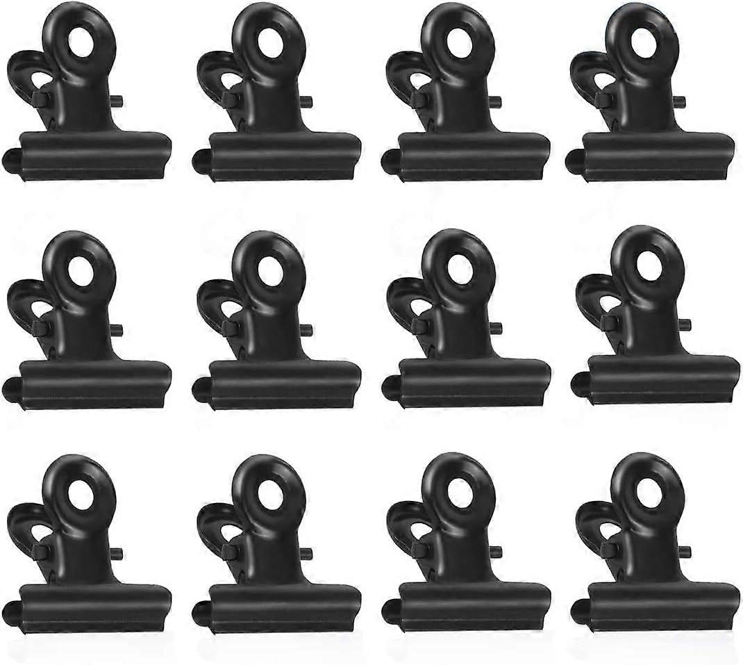 Small Clips, 50pcs Metal Binder Clips, 22mm Bulldog Paper Clips, Black ...