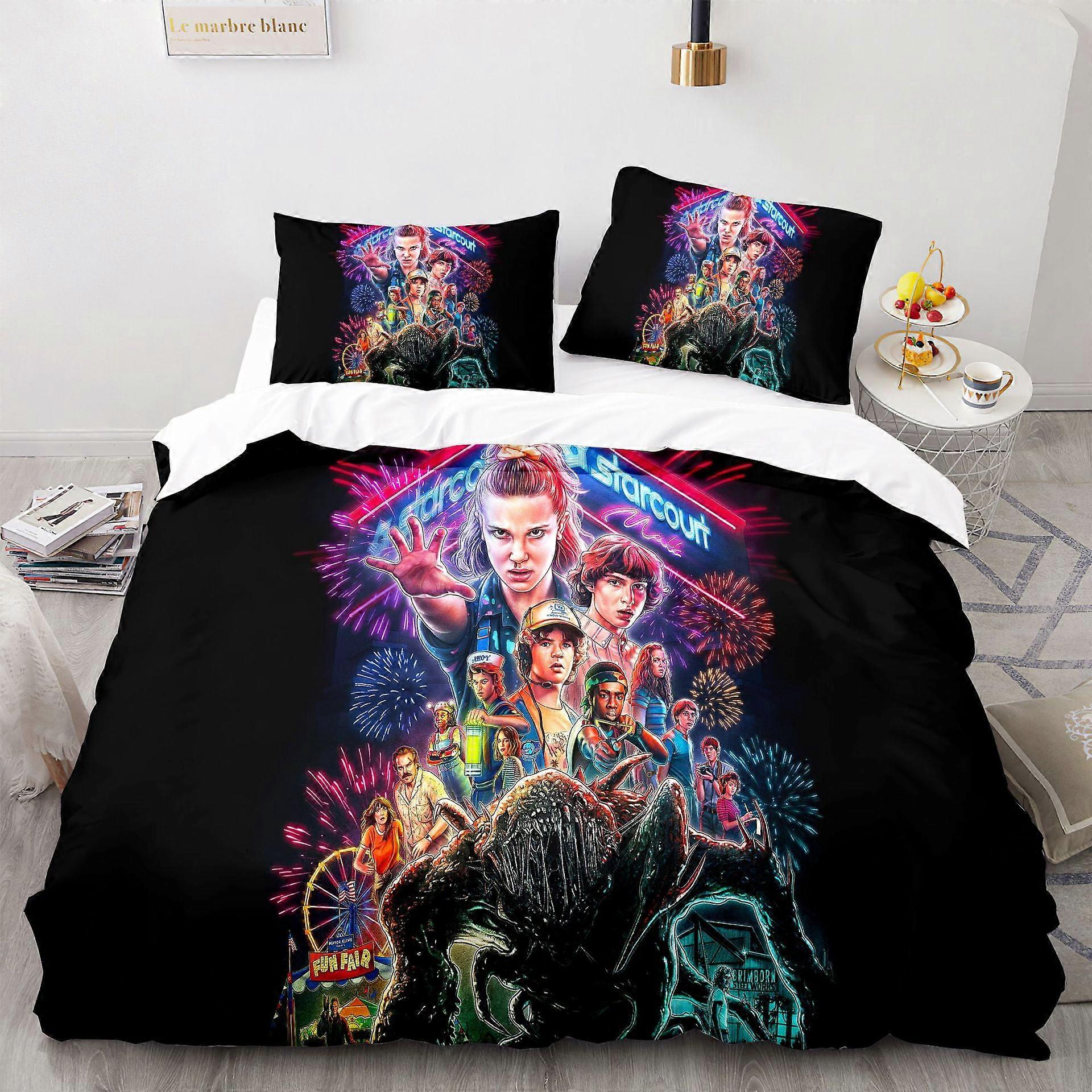 c964 Three-Piece 3D Digital Printing Stranger Things Quilt Cover uu964 ...