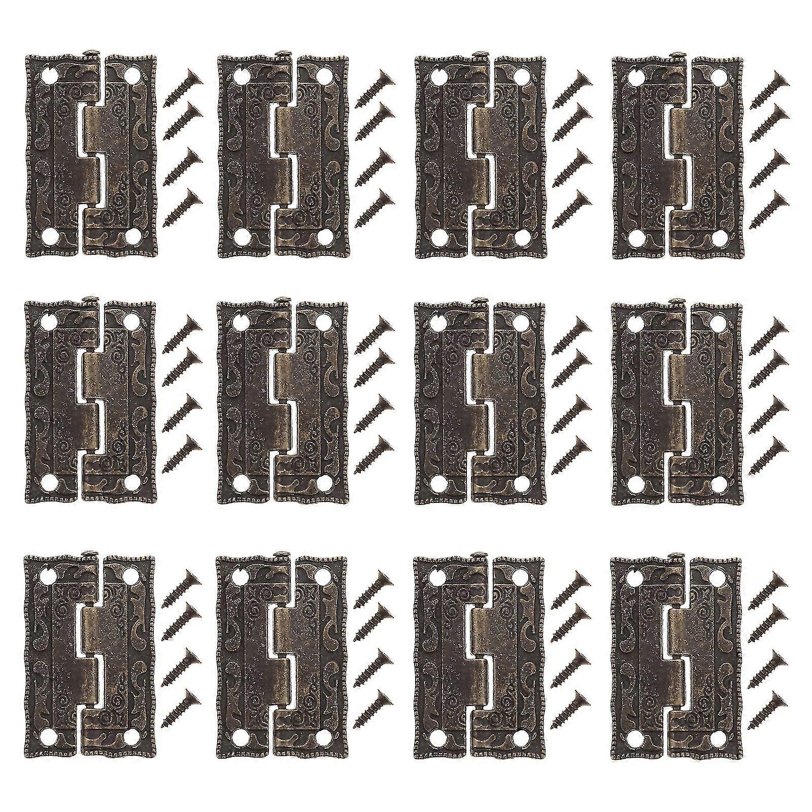 12 Sets Cabinet Hinge Jewelry Box Hasp Mini Hinges Box Small Diy Hinges ...