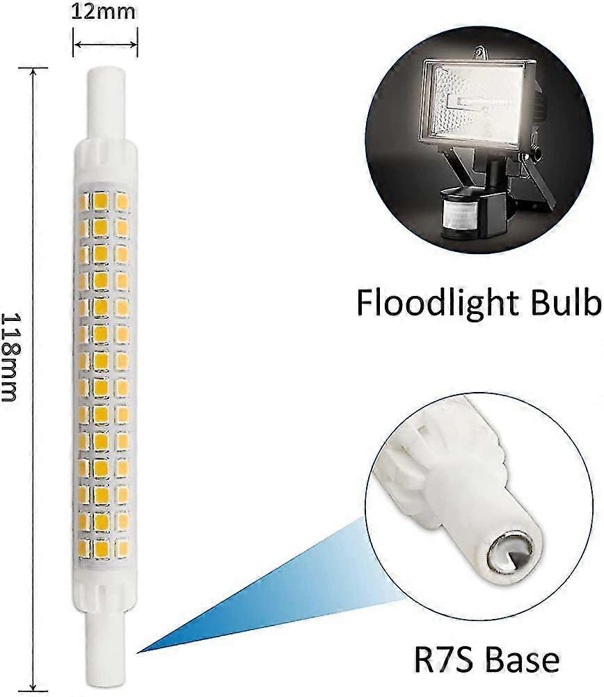 R7s 118mm Dimmable Led Bulb, 10w Equivalent 80w Halogen Bulb, Cold ...