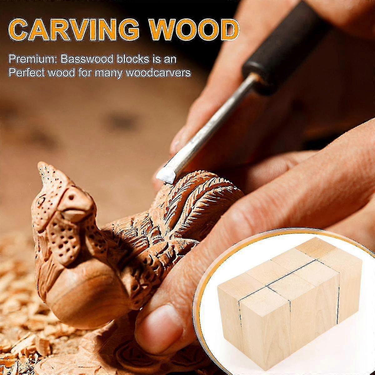 Basswood Carving Blocks 4 X 2 X 2 Inch, Whittling Wood Carving Blocks ...