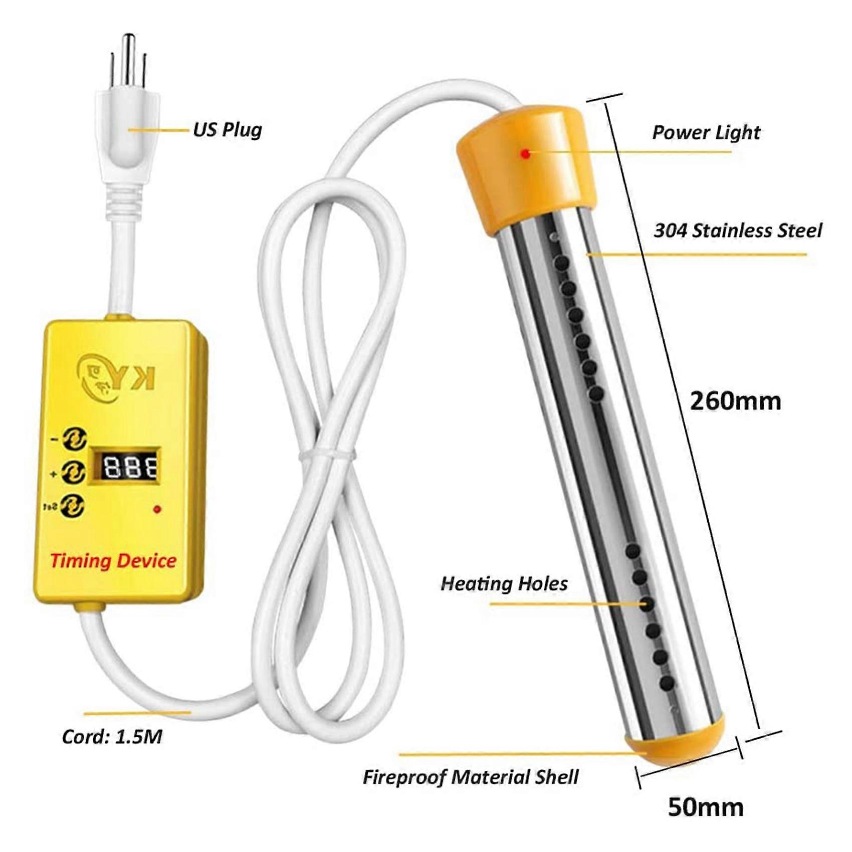 2500W Electric Heater Boiler Water Heating Elements Portable Immersion Suspension Bathroom ...