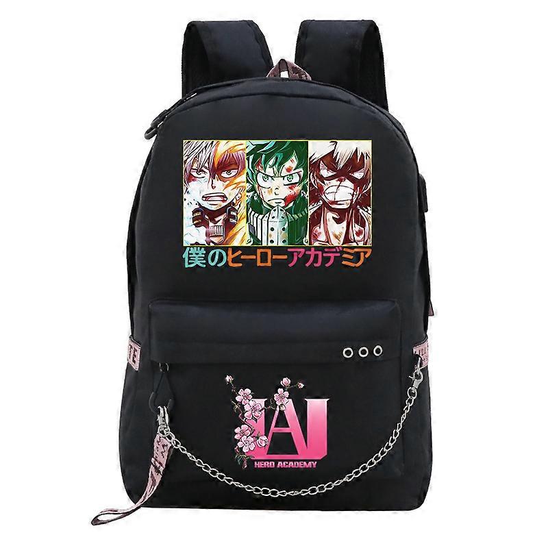 USB Charging Backpack My Hero Academia Shoto Todoroki Bakugou Deku ...