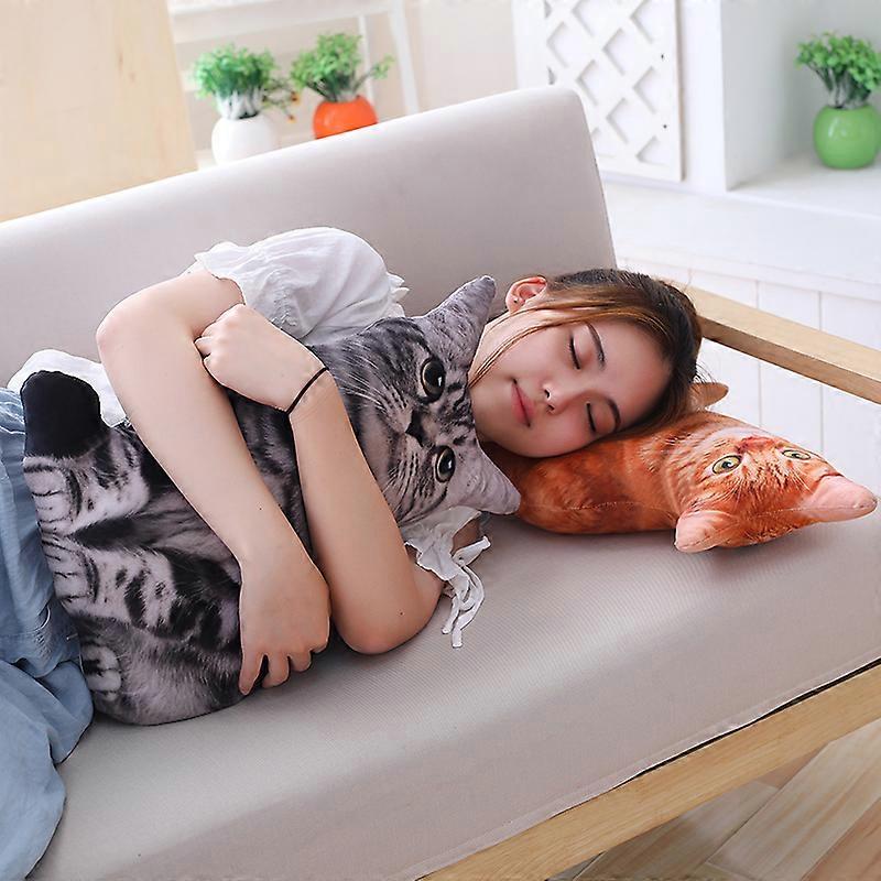 Simulation Plush Cat Pillow Soft Stuffed realistic Animal Cushion Sofa ...