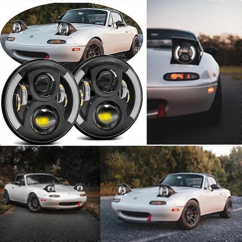 Car Accessories 7Inch Round Led Headlights For Mazda MX-5 MX5 Hummer H1 ...