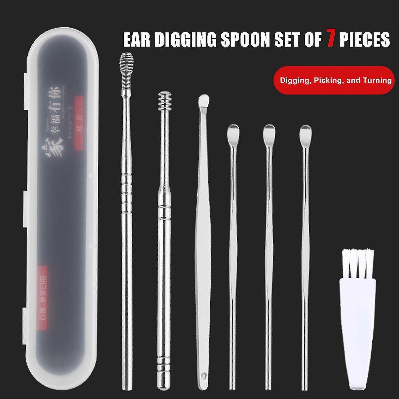 6pcs Stainless Steel Ear Digging Tool Ear Cleansing Tool Set Ear ...