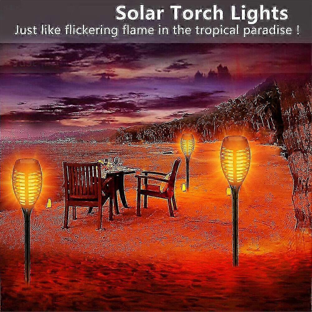 2 Pack Solar Torch Light With Flickering Flame,torch For Garden ...