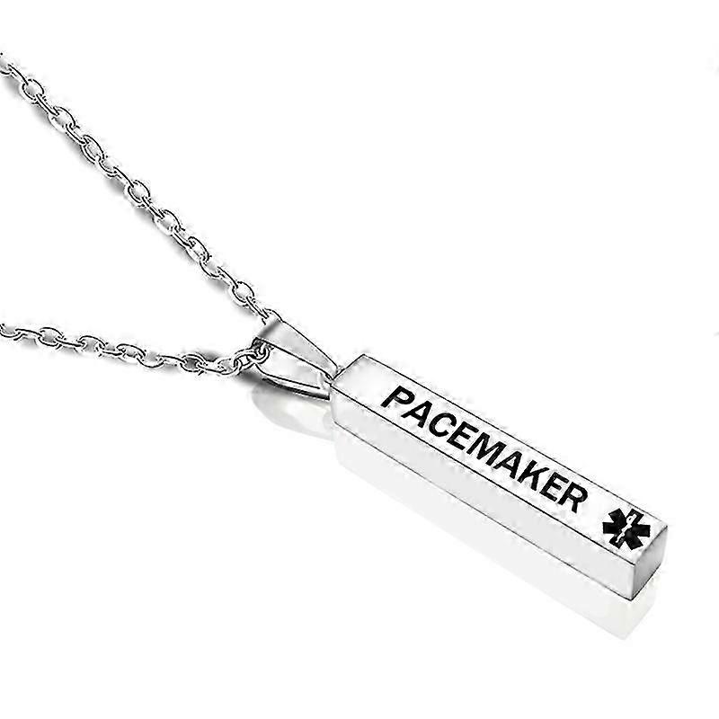 Diabetic Medical Alert Pendant Necklace Stainless Steel Wishing Pillar ...