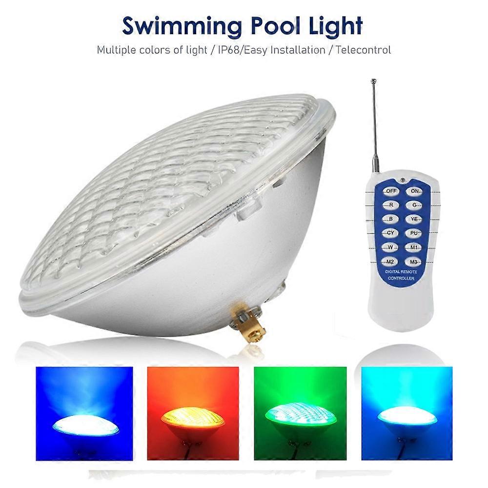 Led Pool Lighting, PAR56 RGB Swimming Pool Light, Underwater Spotlight With Remote Control Pool ...