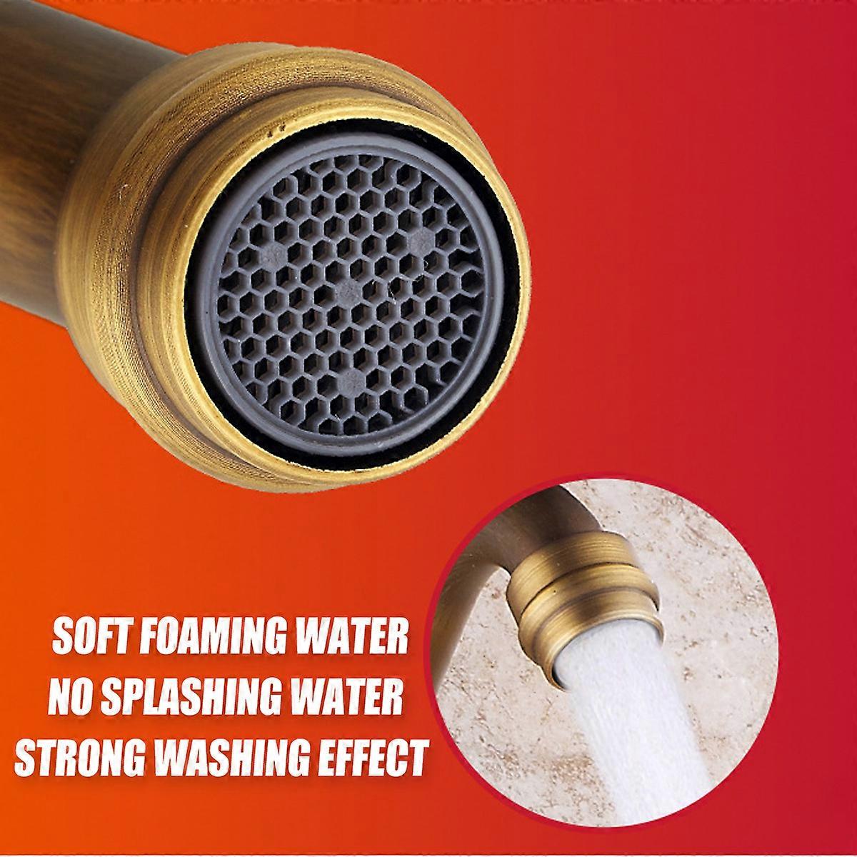 Rotatable Spout Antique Brass Faucets, Stylish Wall Mounted Tap With ...