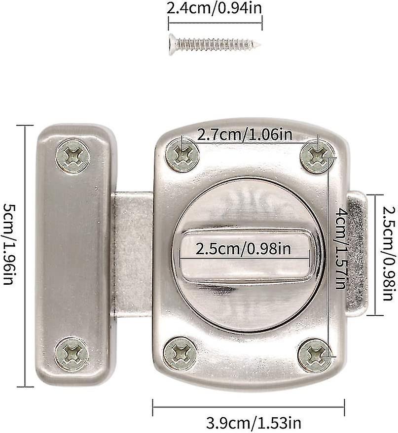 1 Pack Large Bathroom Door Lock With 6 Screws, Anti-theft Lock For ...