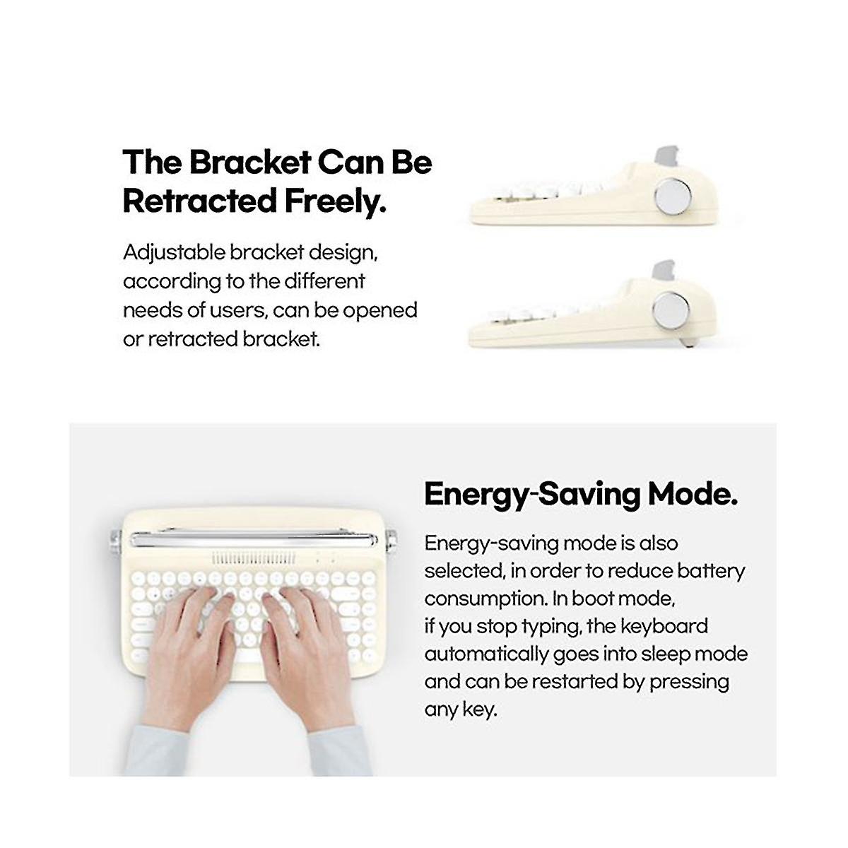 Bluetooth Wireless Keyboard Office Typewriter Mechanical Feel Tablet ...