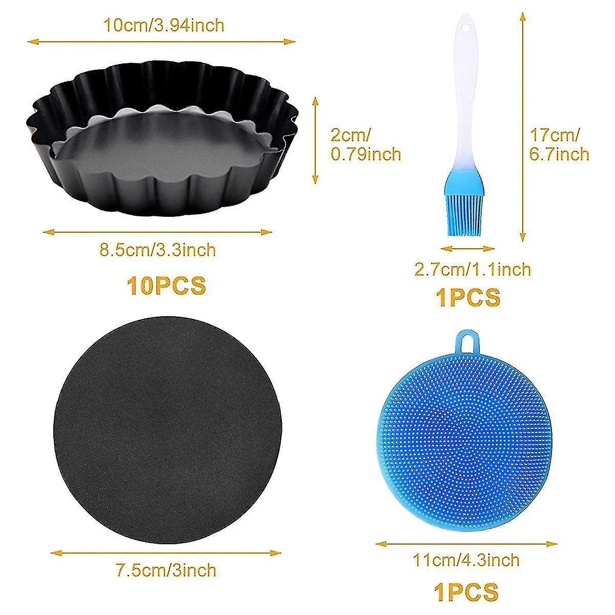 Tart Pan, 4 Inch Tart Pans, Non-stick Removable Loose Bottom Carbon ...