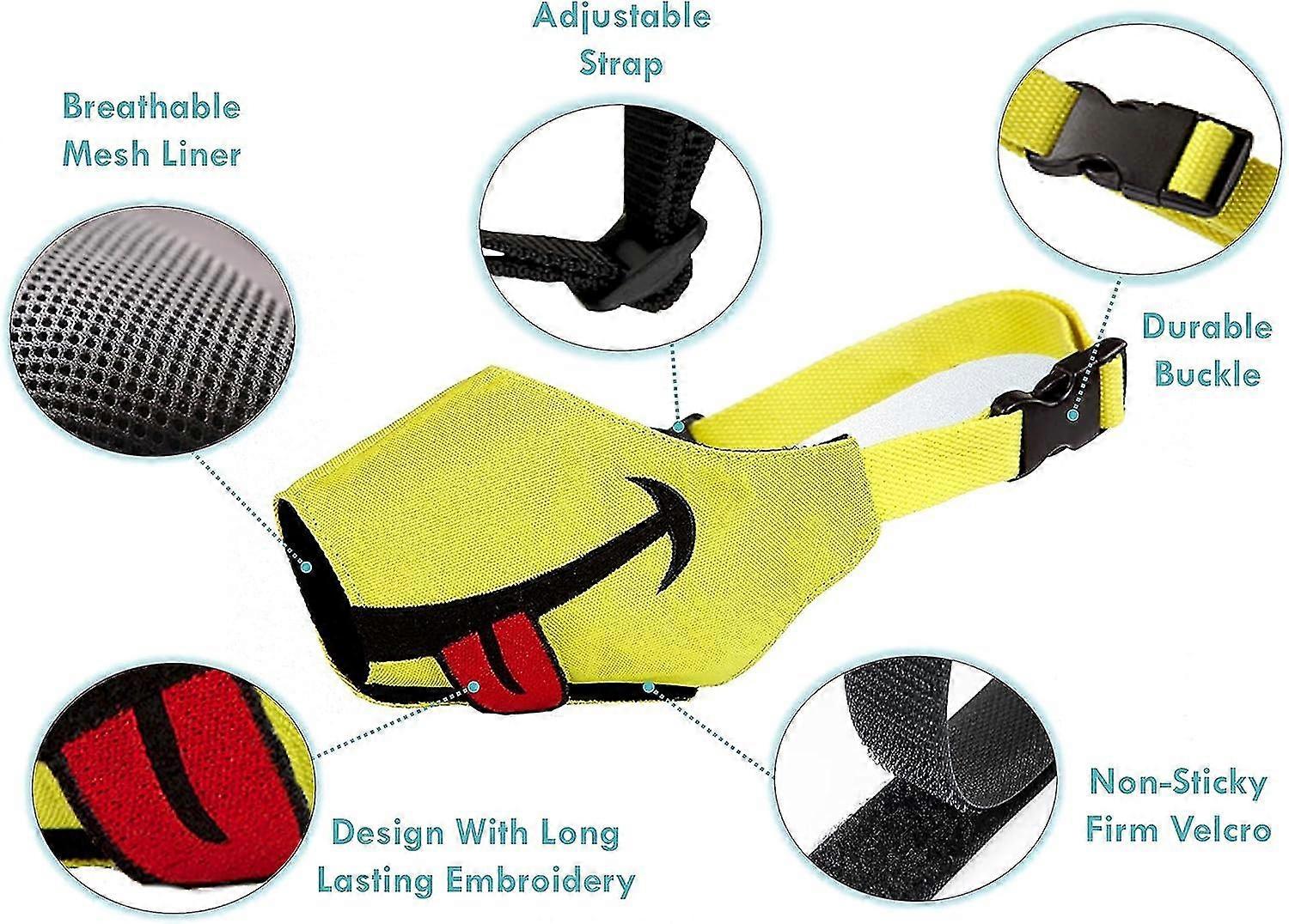Dog Muzzle, Smiley Face Muzzle With Soft Breathable Air Mesh Nylon ...