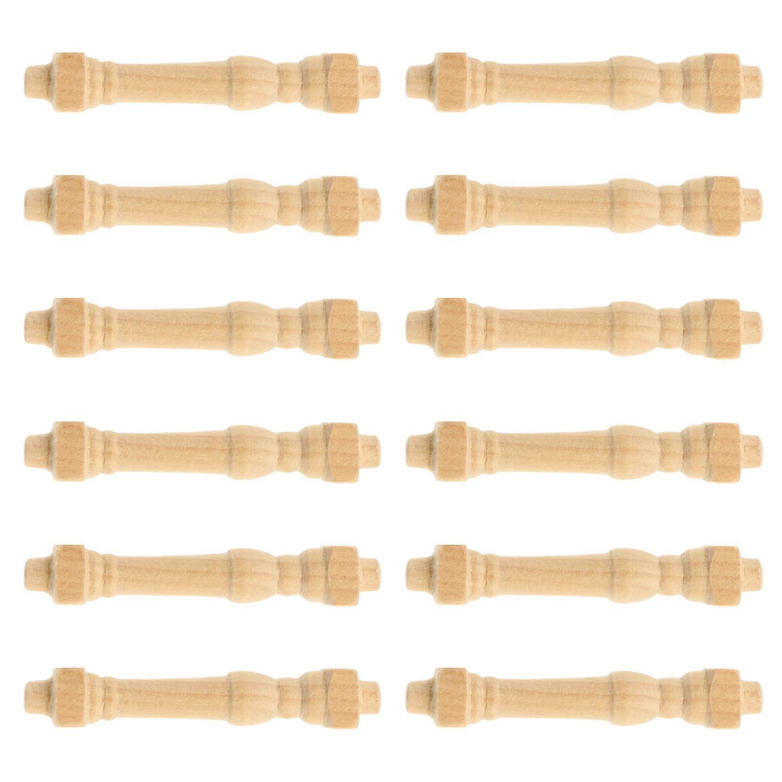 12Pcs Mini Railing Models Wood Miniature Handrails Mini House Miniature ...