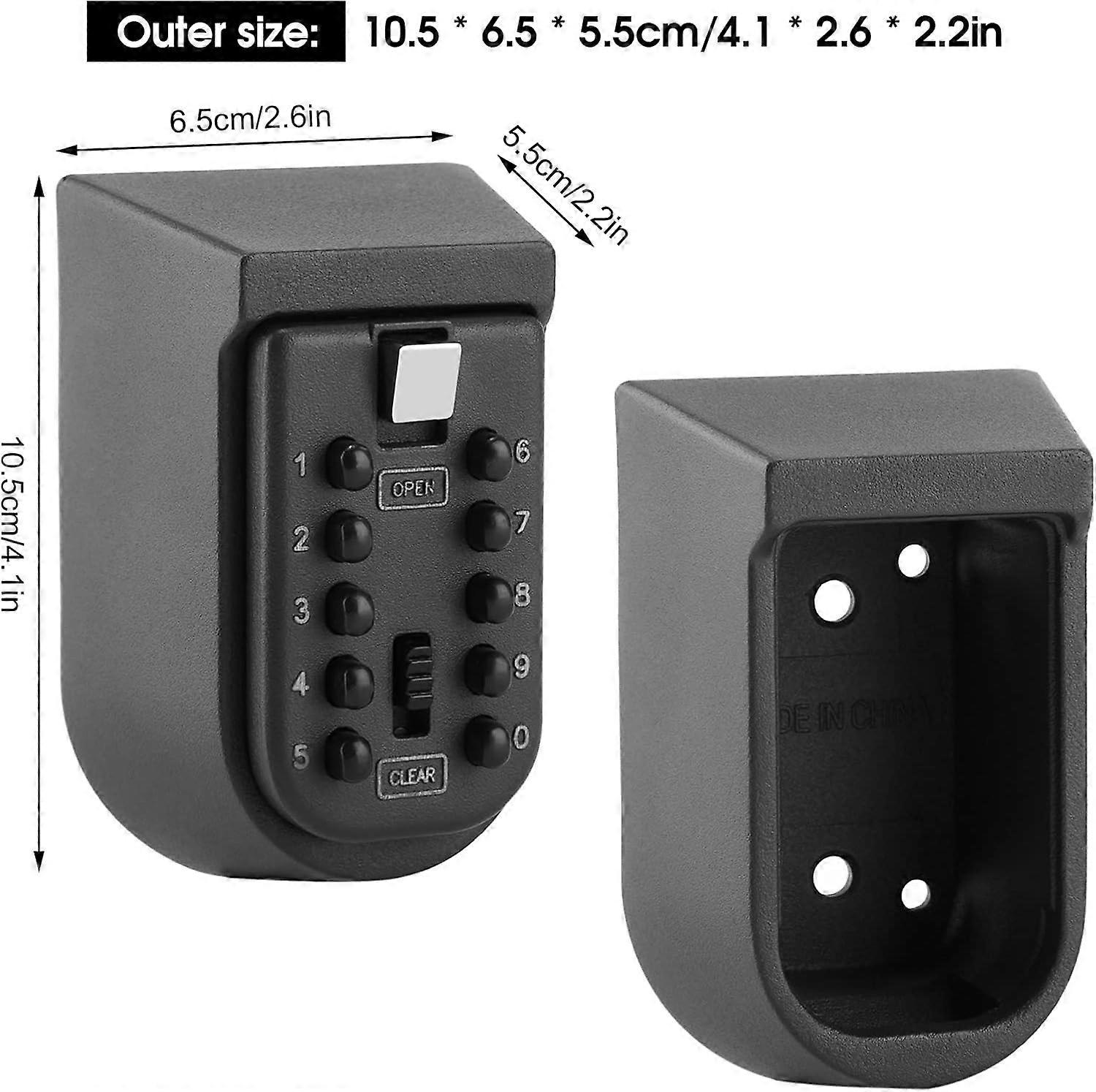 Key Safe Lock Box Wall Mounted, 10-Digital Push Button Combination Key ...