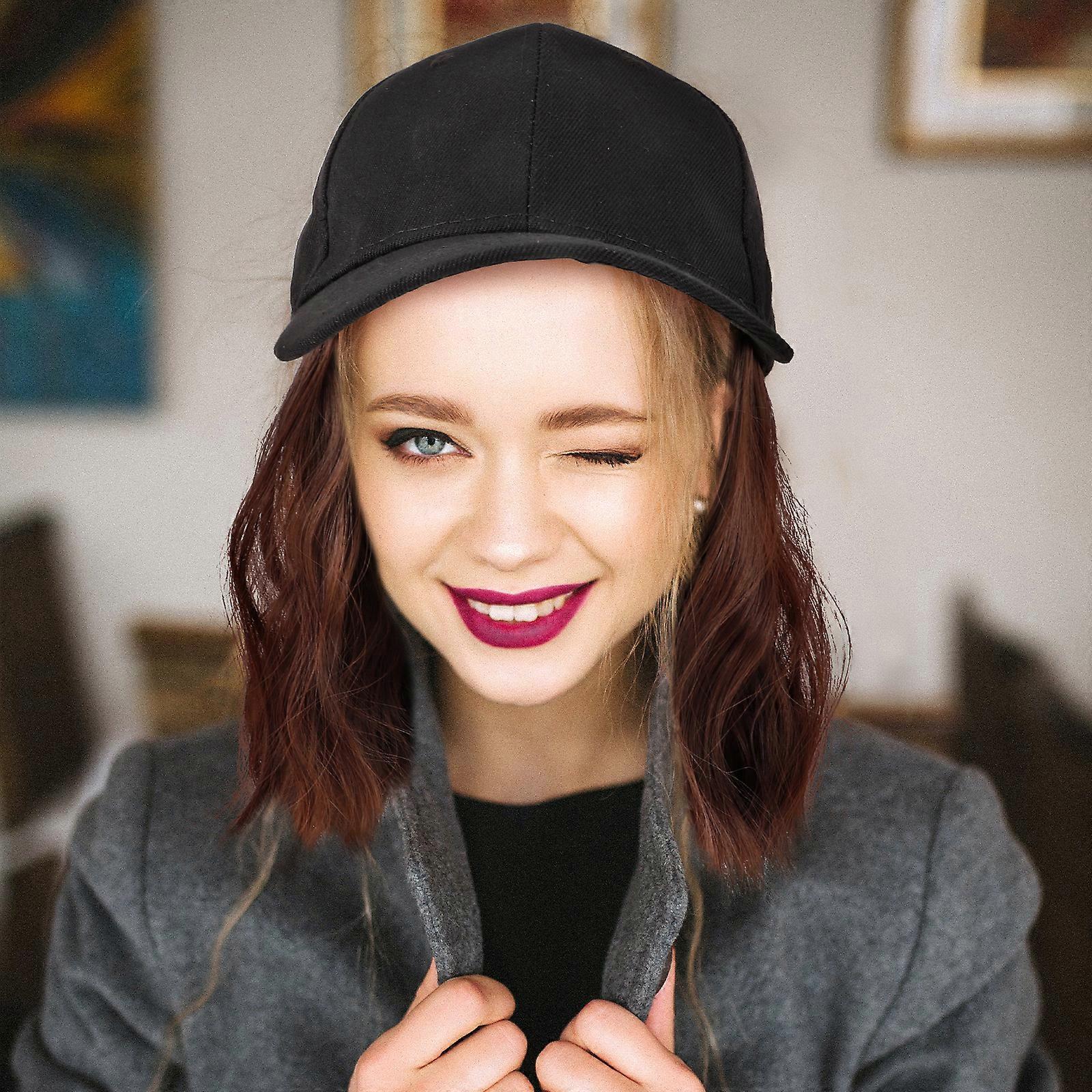 Baseball Cap with Hair Extension Wavy Curly Wig Synthetic Wave Wig Hat ...