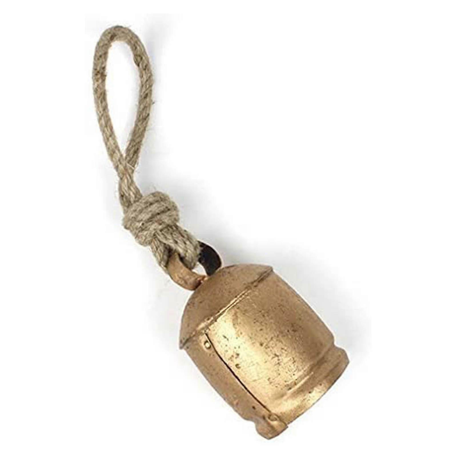 Set Of 3 Christmas Bell Brass Cow Shabby Style Rustic Metal Hanging ...