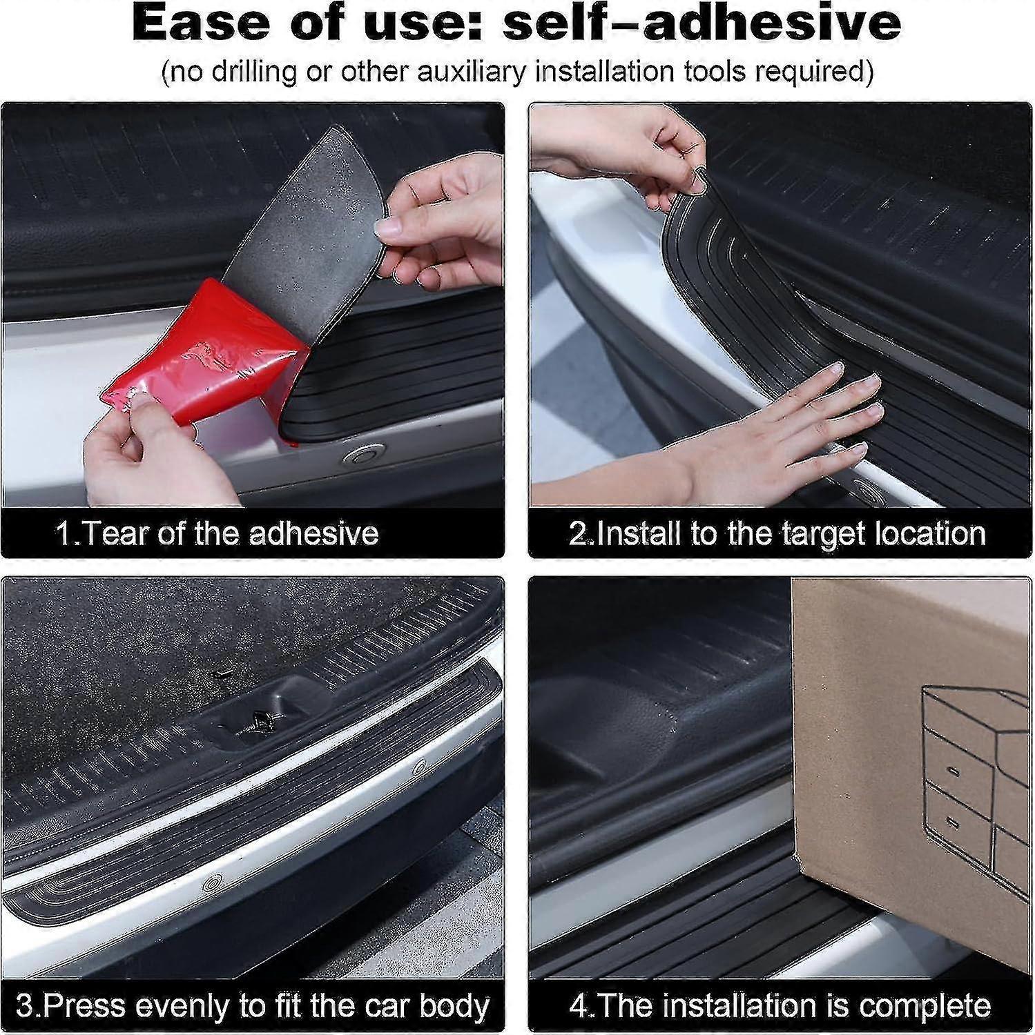 Car Rear Bumper Protector, Universal Flexible Rubber Bumper Guard ...