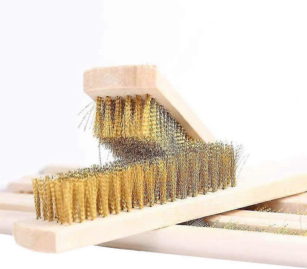 6 Piece Brass Brush Wire Brush Set,brass Bristle Wire Brush 200mm Brass ...