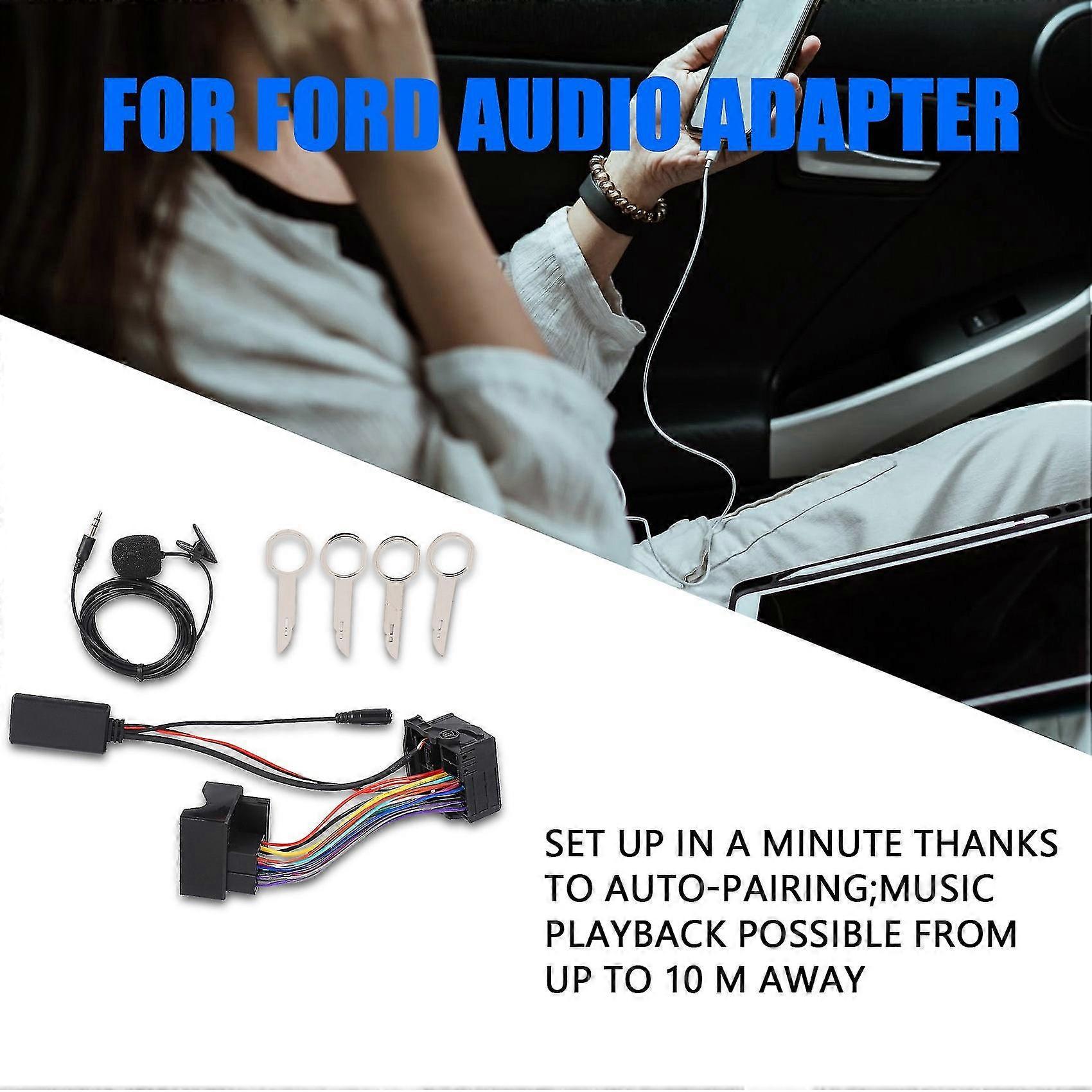 Car Audio Bluetooth Cable Adapter For Ford Fiesta Focus Mondeo Kuga ...