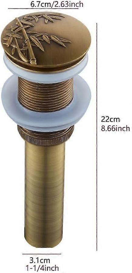 Automatic Push Open Basin Sink Waste Plug, Antique Brass Pop-up Click ...