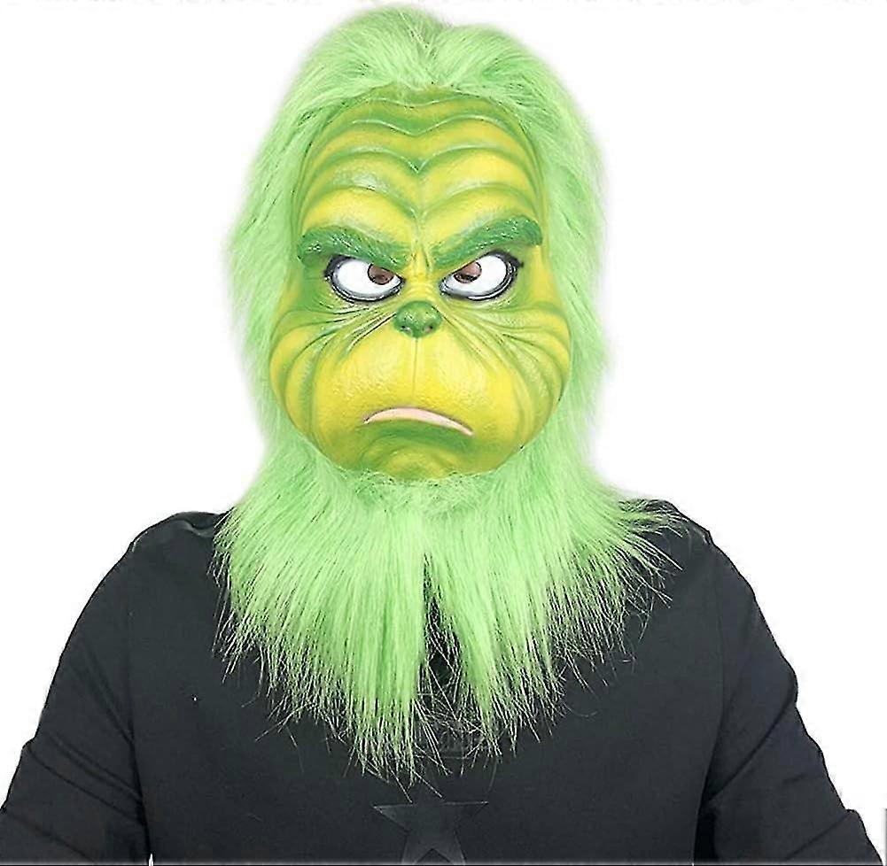 Christmas Green Santa Mask, Halloween Latex Mask, Christmas Cosplay ...