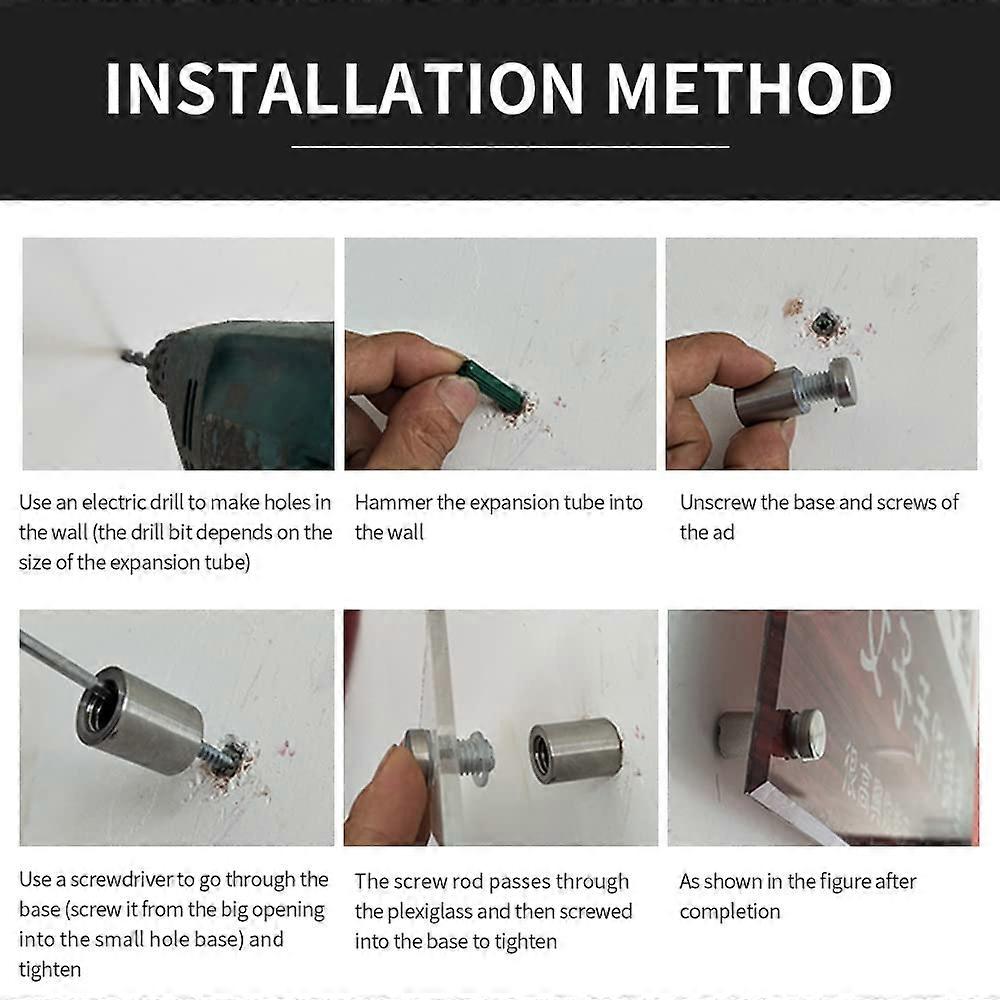 20 Pcs Glass Spacer, 19 x 25mm Spacer Screws, Stainless Steel Wall ...