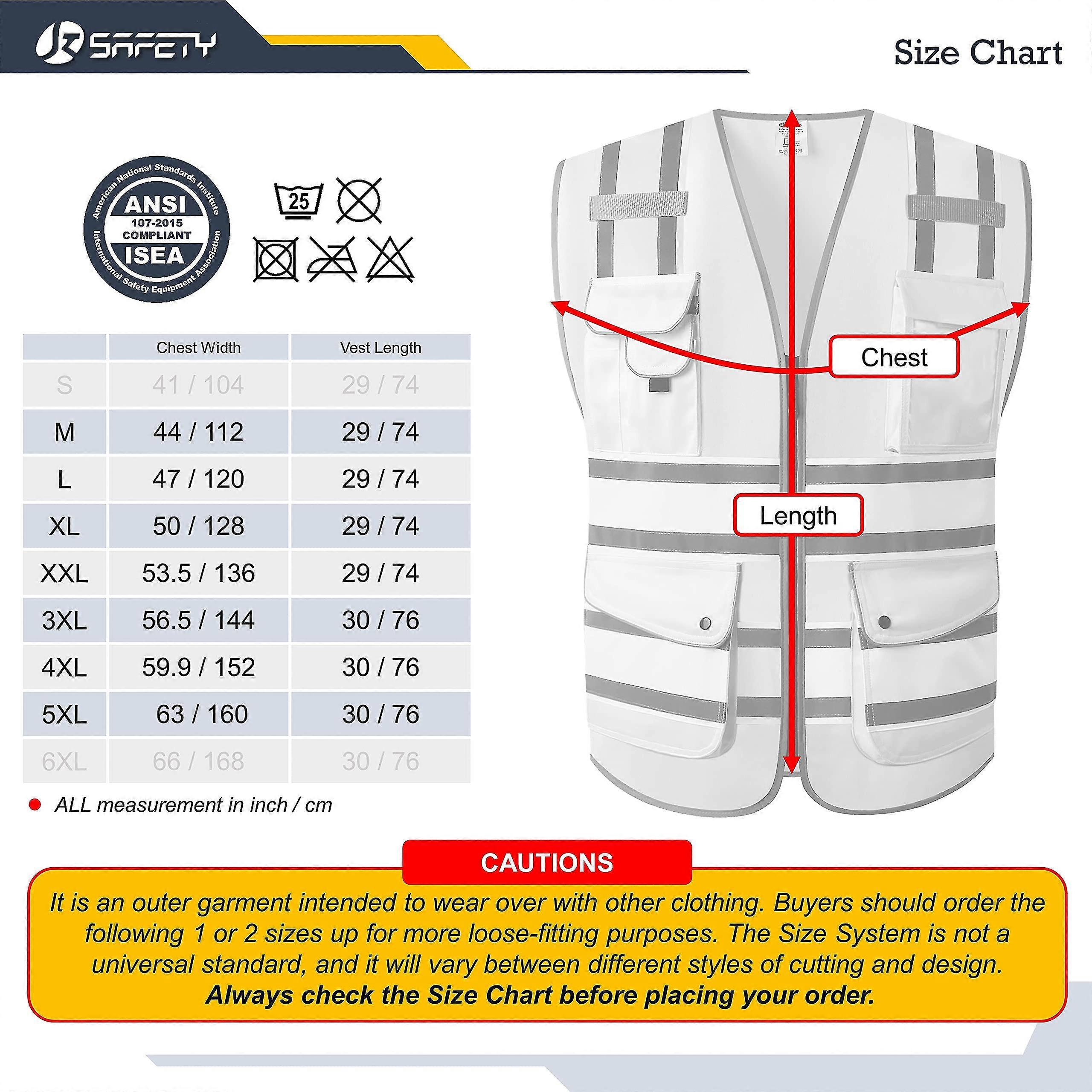 9 Pockets Class 2 High Visibility Zipper Front Safety Vest With ...