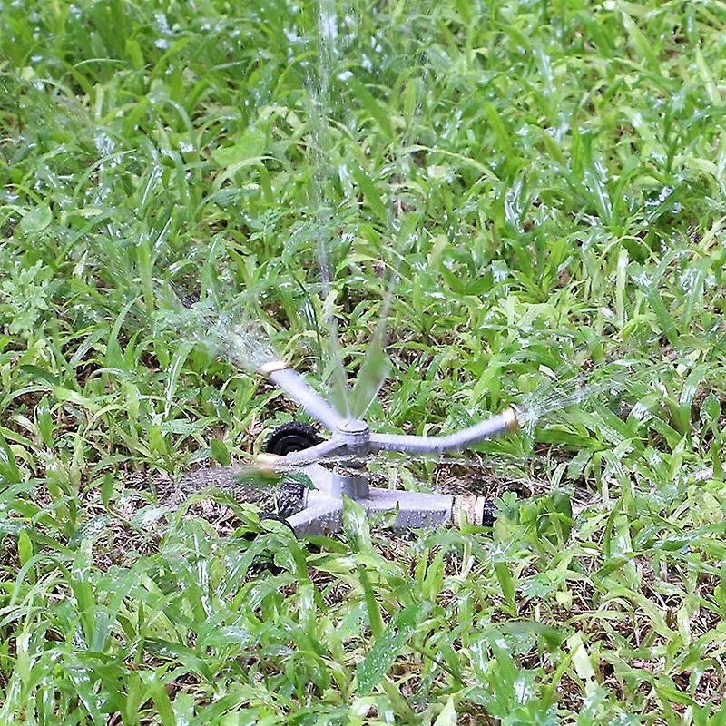 Metal Rotary Lawn Sprinkler 3 Arm Heavy Duty 360 Degree Automatic ...