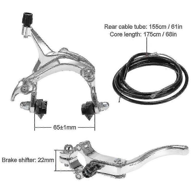 Front and Rear Fixie Bike Brake Kit - Road Bike Cruiser Brake Set ...