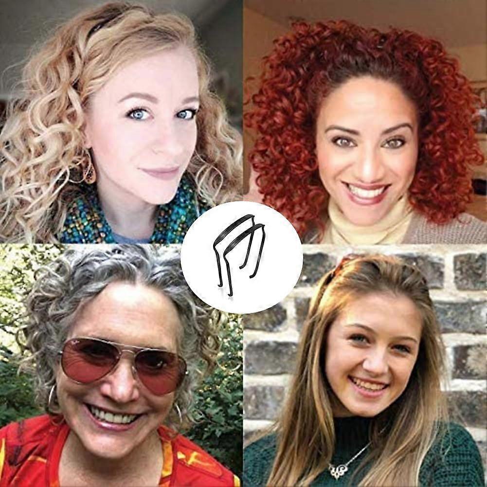 Curly Thick Hair Headband - Invisible Hair Hoop for Styling (Black ...