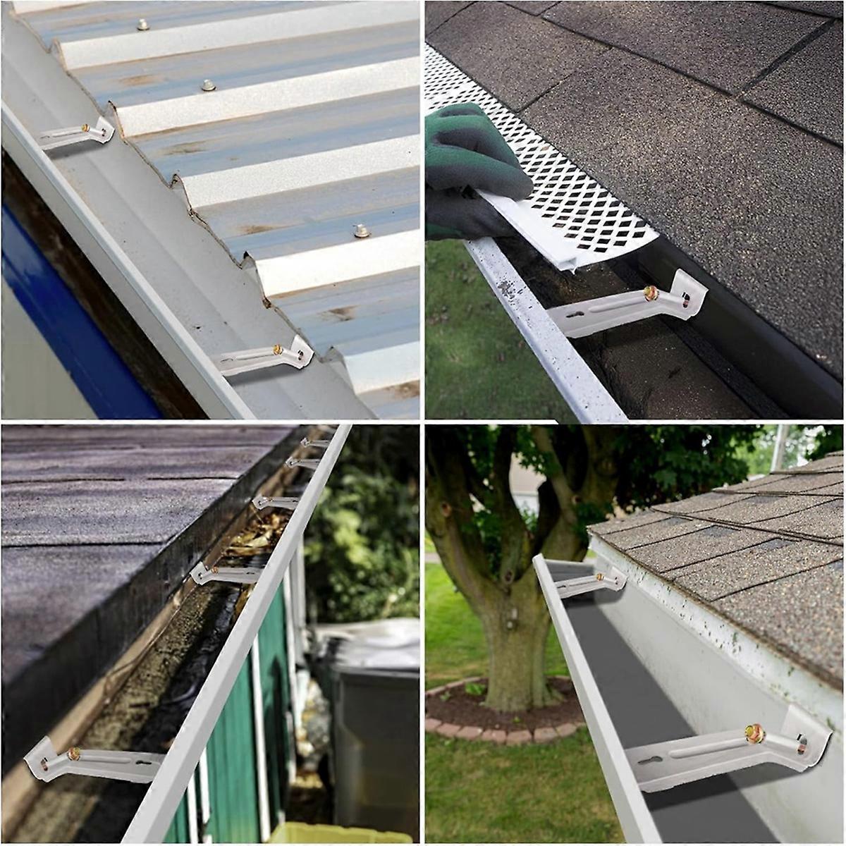 28-Pack Concealed Gutter Brackets, Sturdy Rain Gutter Brackets with ...