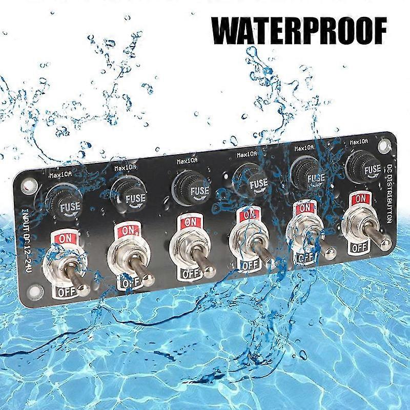 6 Gang Rockers Switch Panel 12-24v On-off Toggle Switch Panel With 10a ...