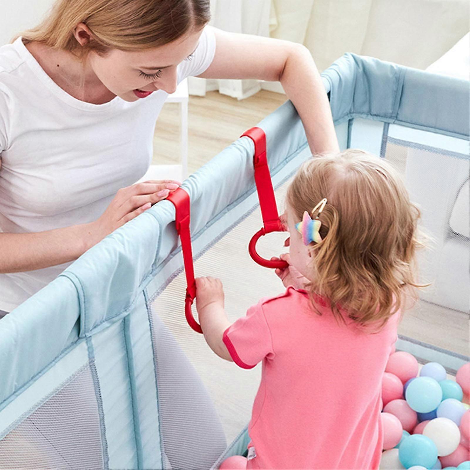 Playpen Pull up Rings, Crib 4 Color Baby Pull up Bar, Plastic Pull up ...