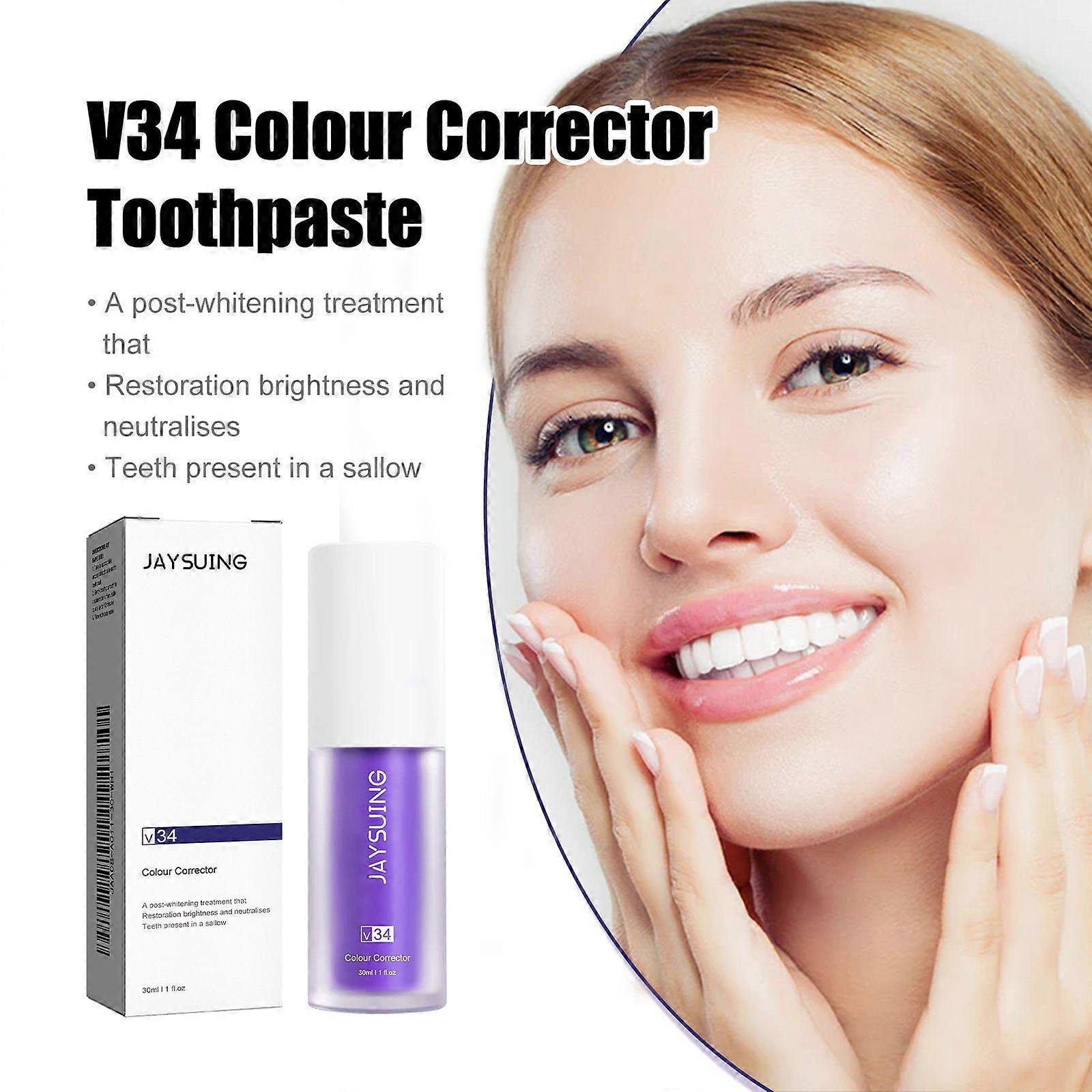 Jaysuing V34 Purple Toothpaste Oral Tooth Cleaning Tooth Care ...