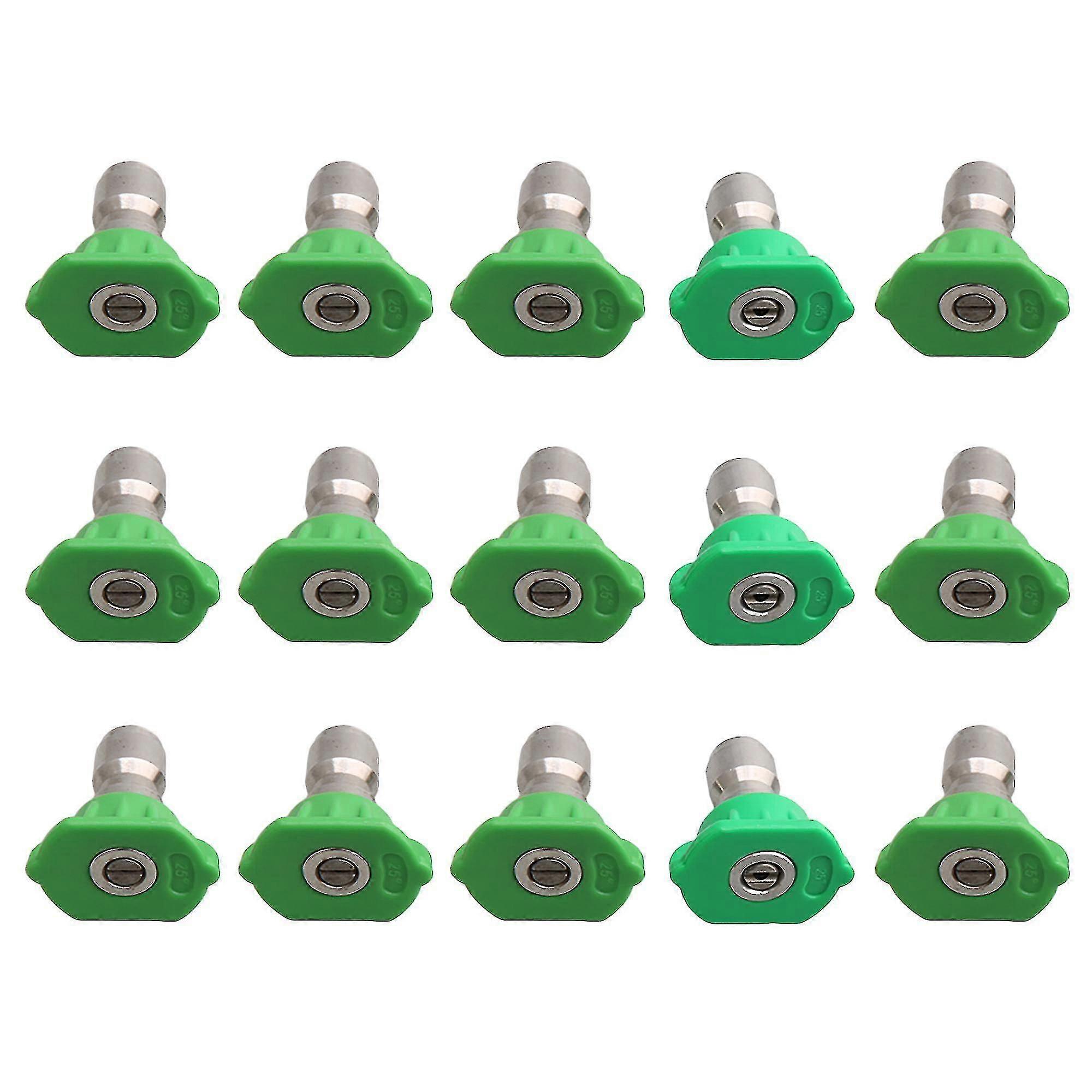 15 X Stainless Steel 25 Degree Spray Nozzle Green Tip 1.0 1.2 1.4 2.0mm ...