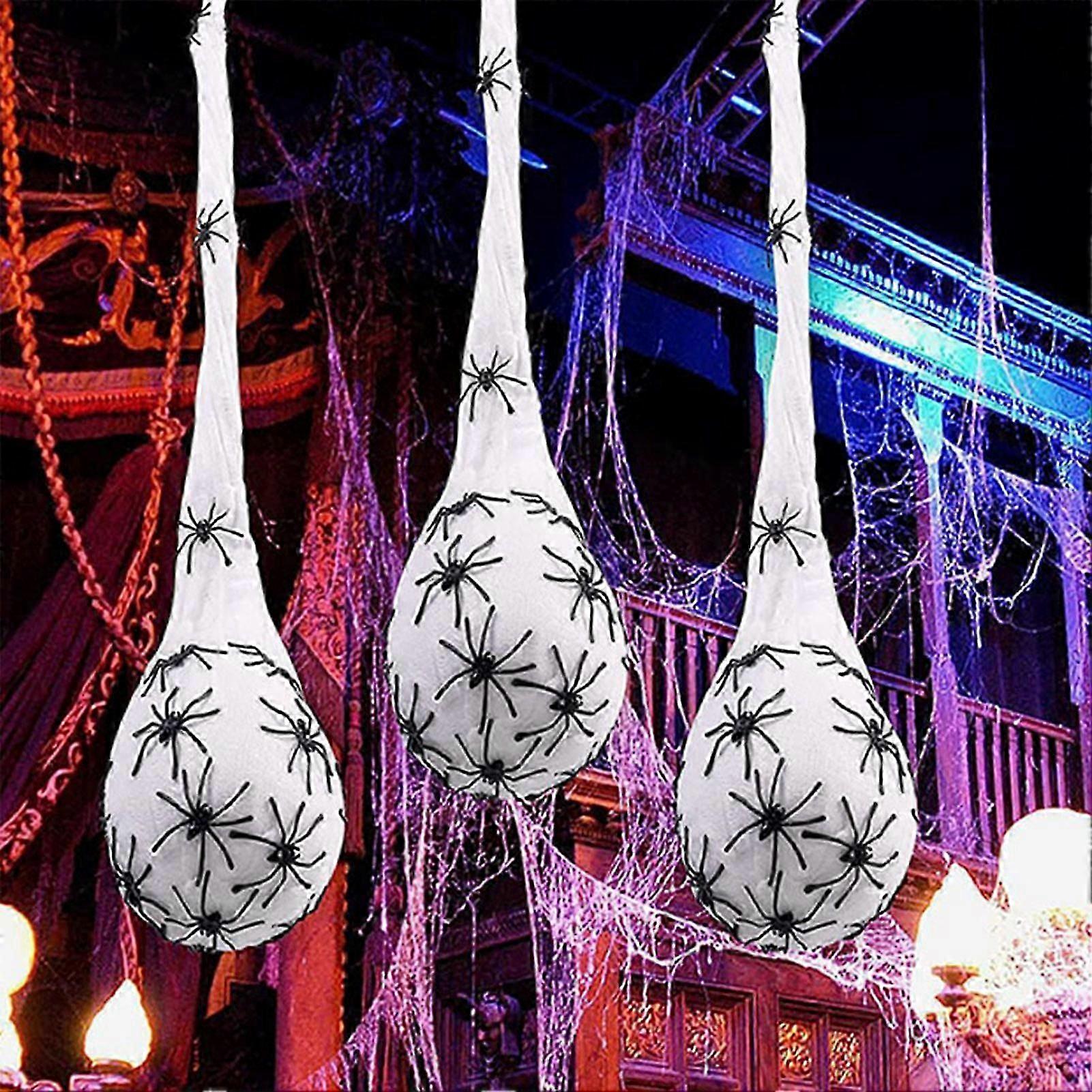 Colorful Light Up Spider Egg Scary Spider Cotton Wrap Spider Egg ...