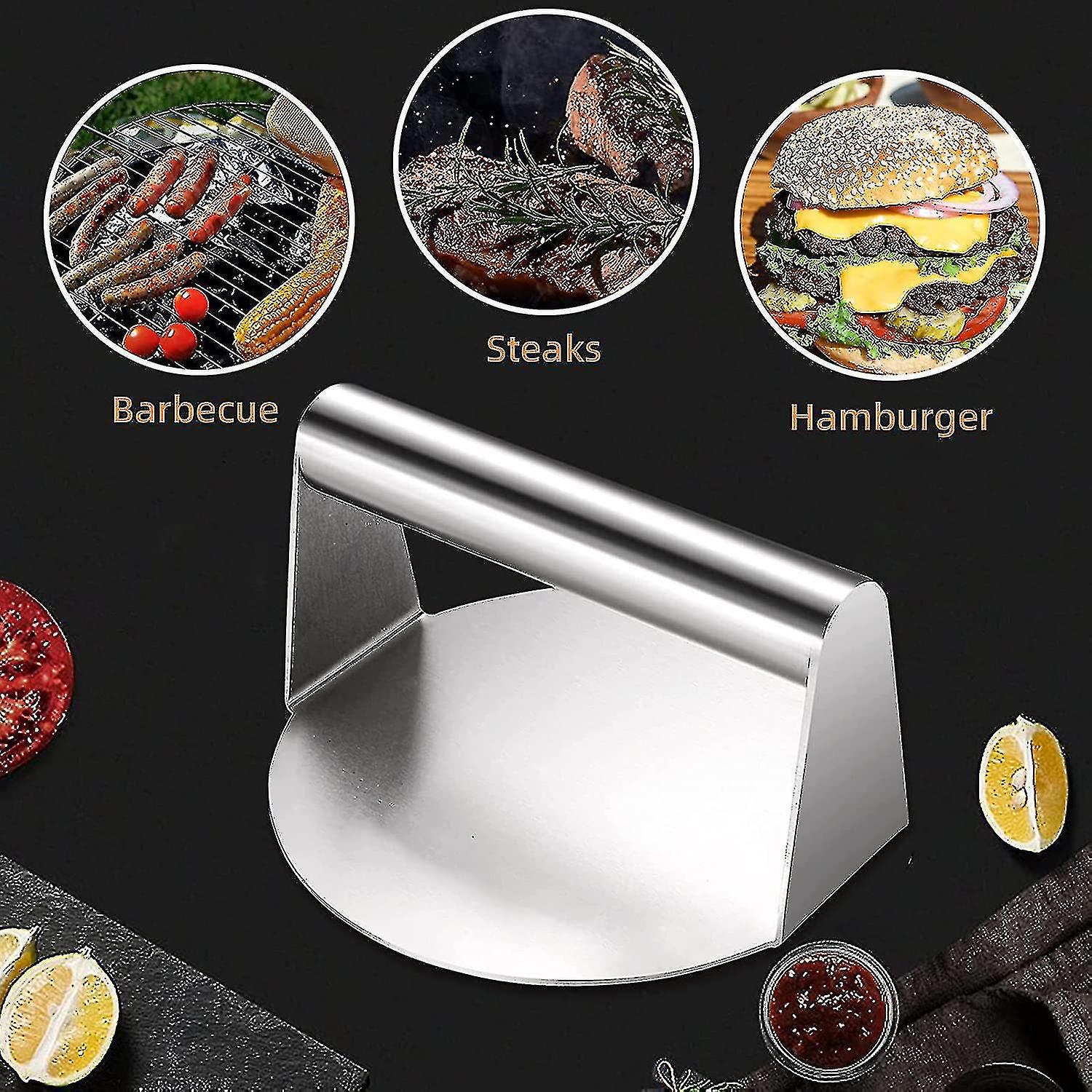 Burger Smasher Tool - Smooth & Non-stick Surface - Round Utensil For ...