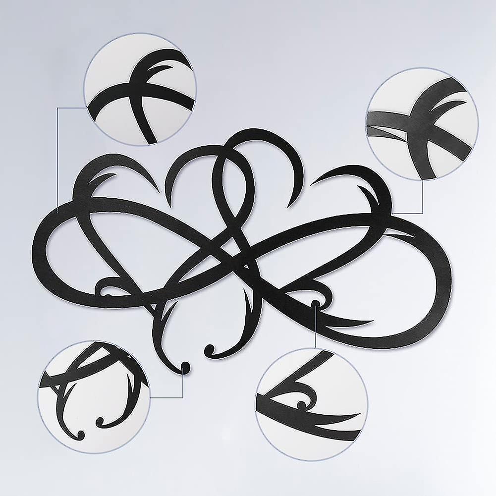 Black Metal Wall Art, Infinity Heart Steel Wall Decoration Personapzed ...