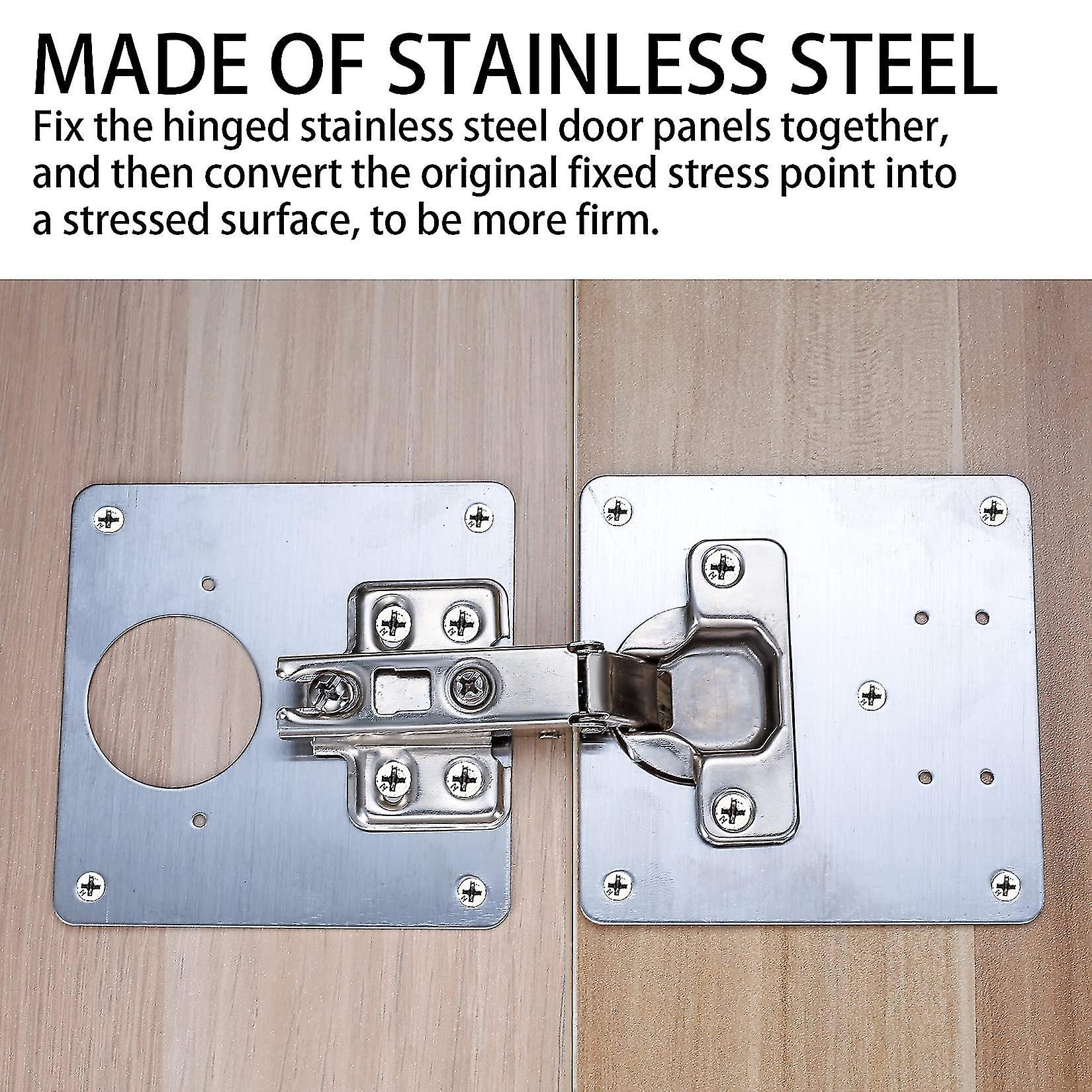 4 Pcs Hinges Repair Brackets, Stainless Steel Hinges Repair Plates With ...
