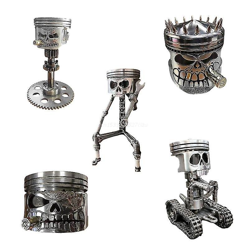 Piston Skull Face Sculpture, Carved Skeleton Face Sculpture Ornaments ...
