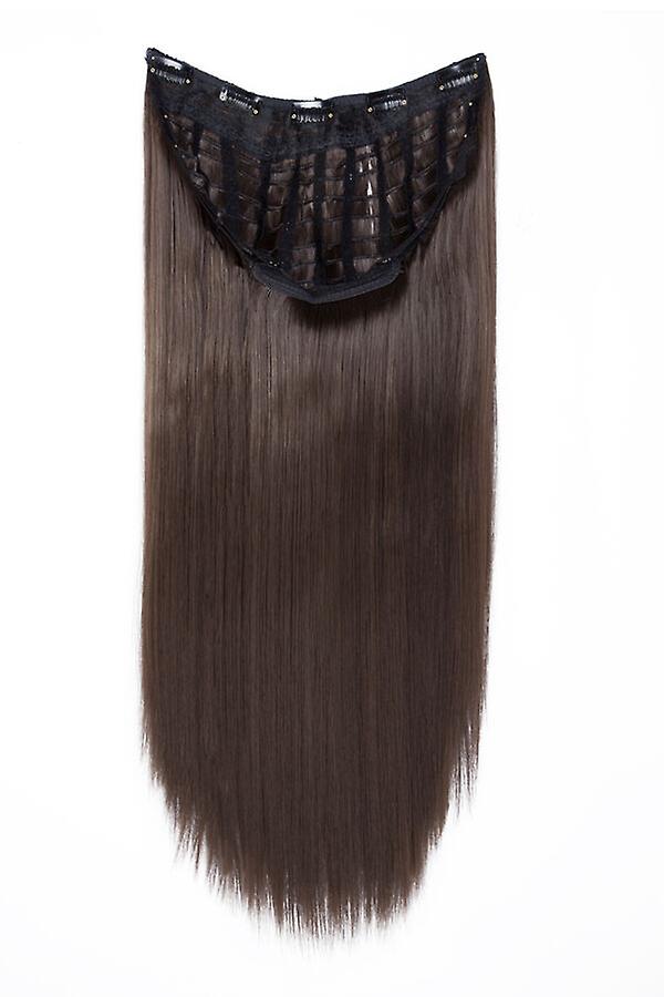 One Piece Clip In Hair Extensions U Shape 3/4 Full Head Long Straight ...