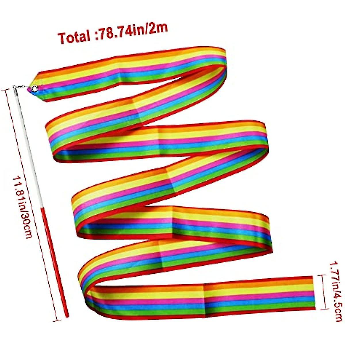 6 Pcs 2m Dance Ribbons Rhythmic Gymnastics Ribbon Dancing Streamers ...